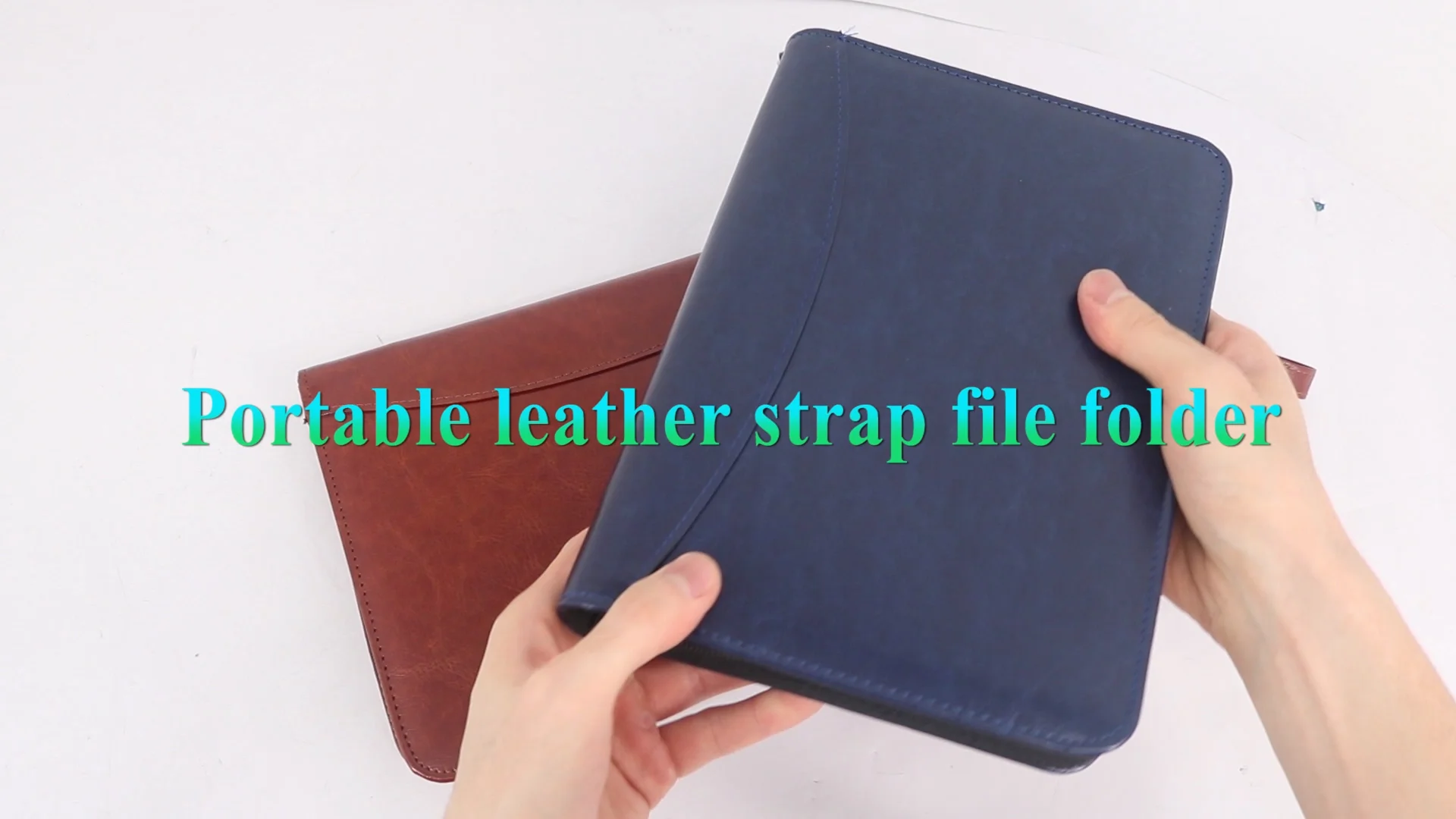 Custom A4 Size File Folder Black Brown Blue Unisex Pu Leather A5 Binder ...