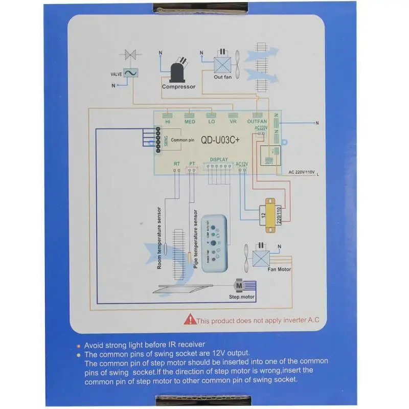 QD-U03C+ Universal Air Conditioner PCB Board - Easy Control