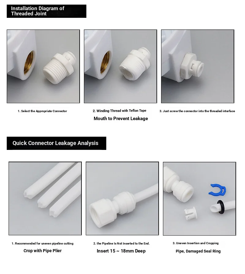 Water Purifier Connector 2-4 Points Quick Connection Straight-Through ...