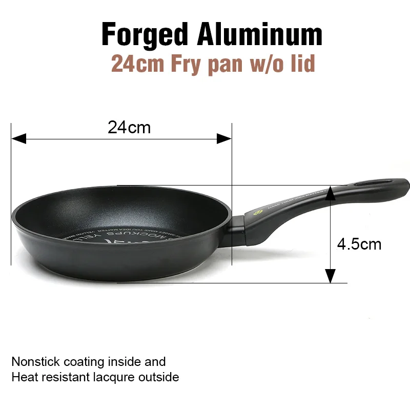 Black Nonstick Aluminum Heat Resistant German Full Induction Frying Pan ...