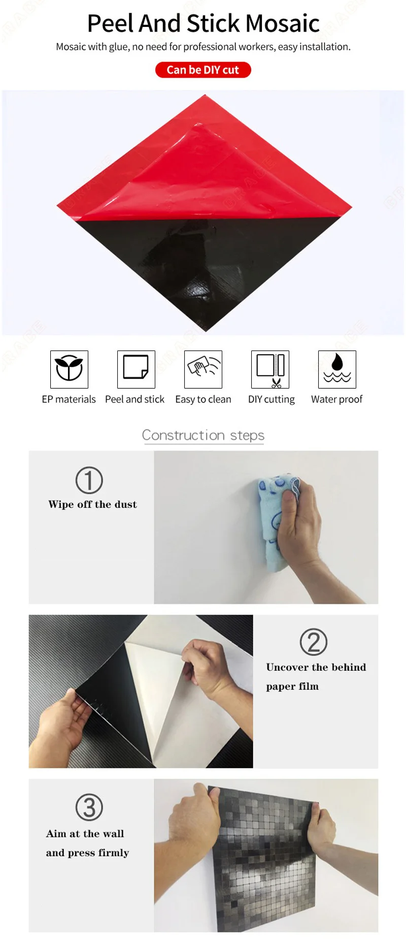 Home Decoration Bathroom Subway Style Peel And Stick 3d Waterproof ...