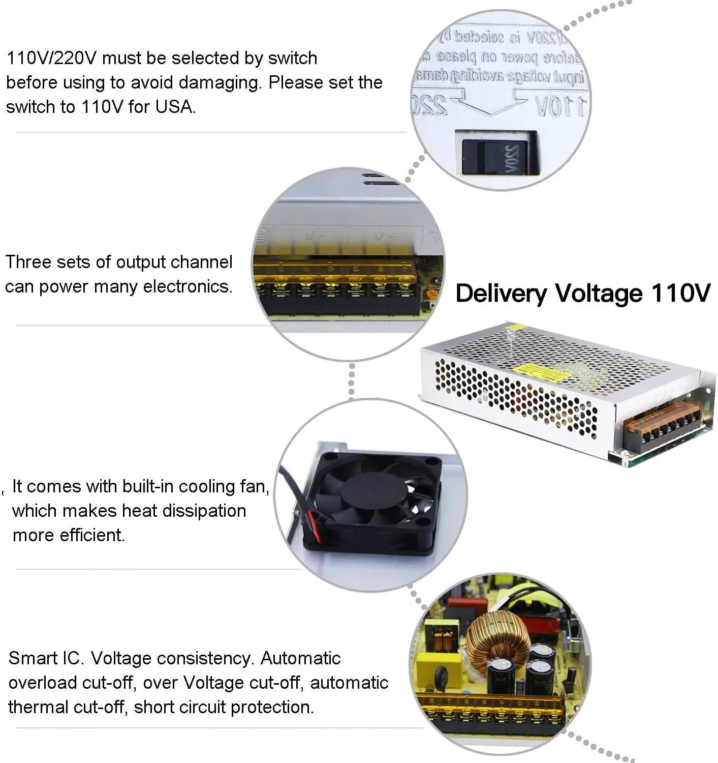 Smps Switching Power Supply 12V 480W - Reliable & Efficient