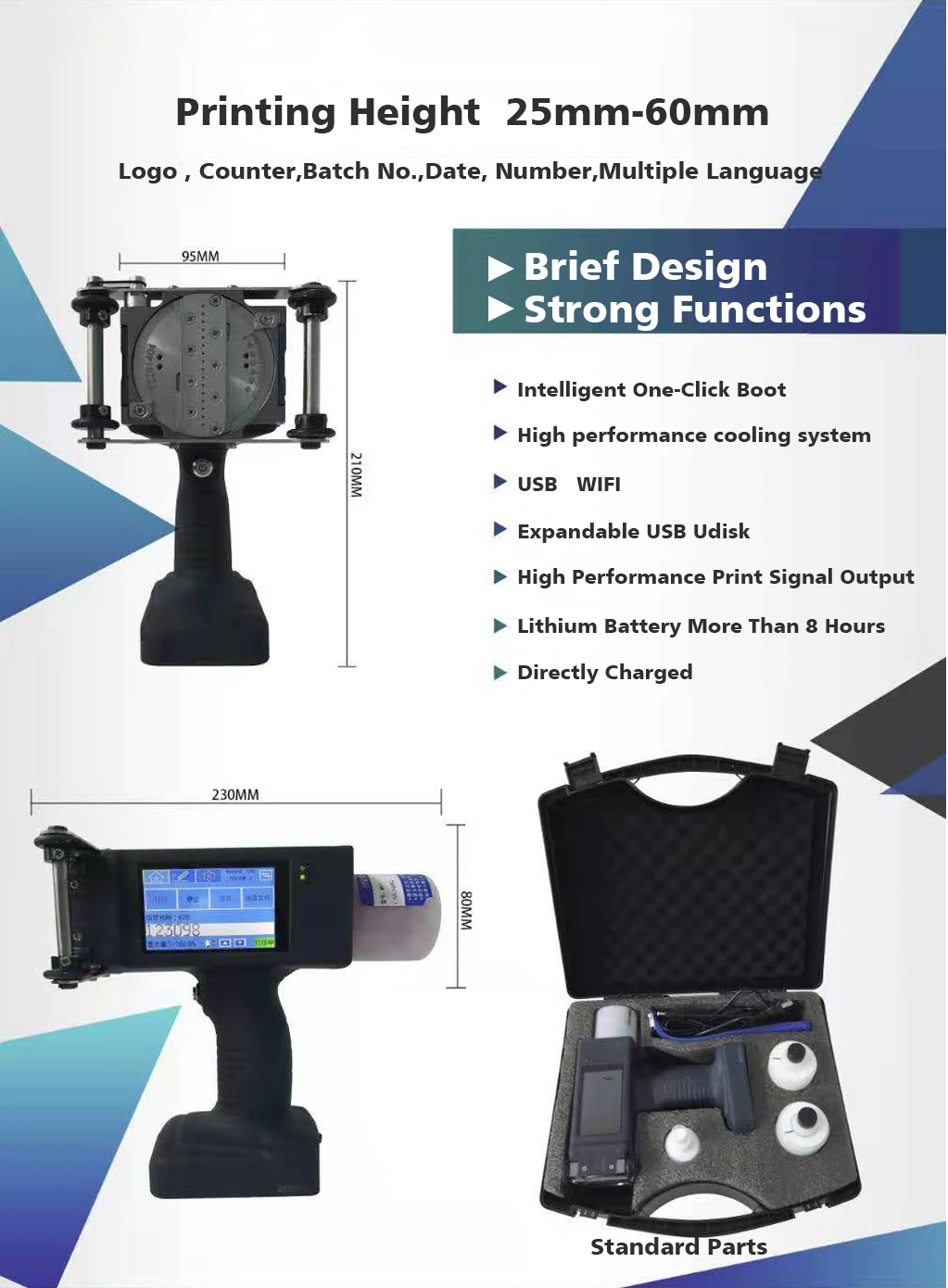 Large Character Portable Inkjet Printer Intelligent Inkjet Printer Smart Portable Qr Date Code ...