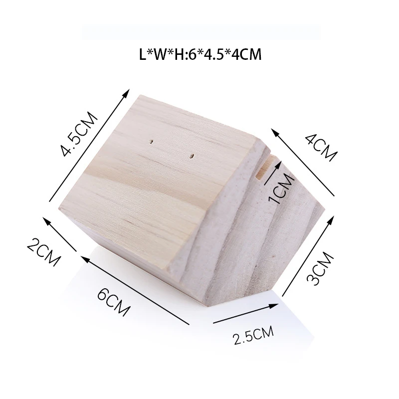 Square-shaped Wood Ear Stand Earrings Jewelry Display Rack Holder Stand ...