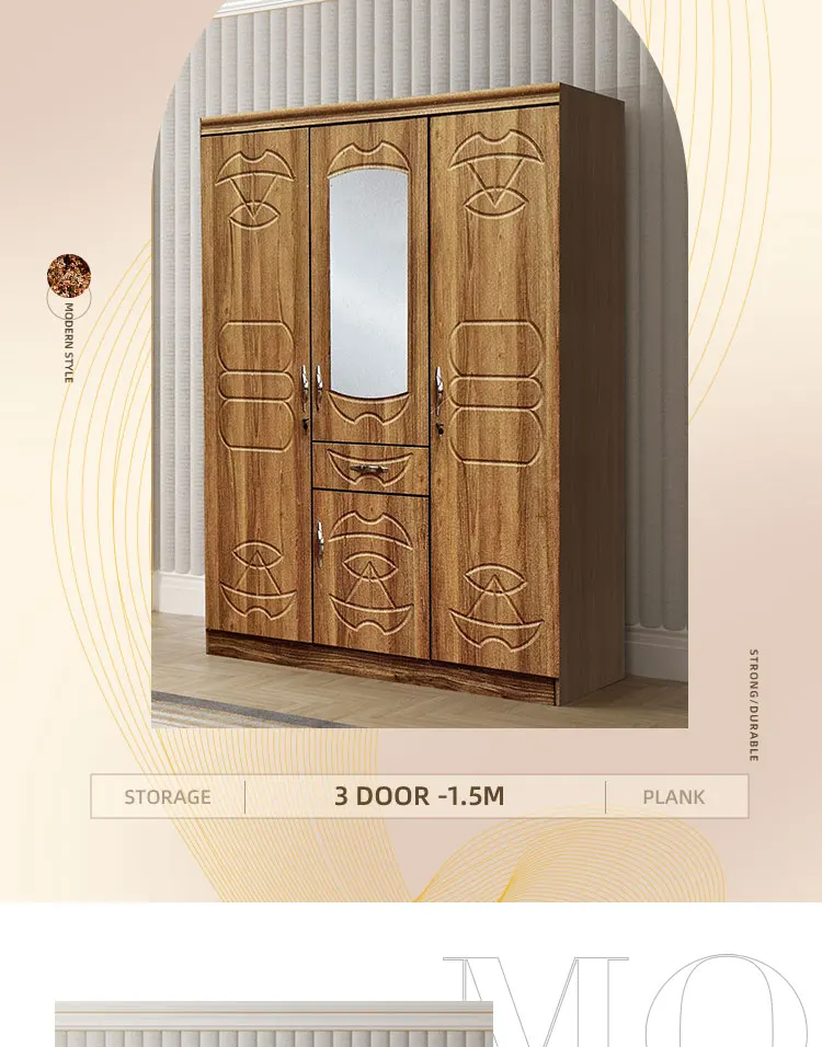 Modern Design Mdf Panel Wood 4 Door Bedroom Wall Storage Modern Design ...