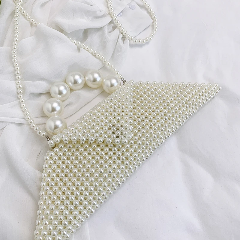 2025 Trapezoid Pearl Chain Beaded Bag - Luxury Evening Clutch