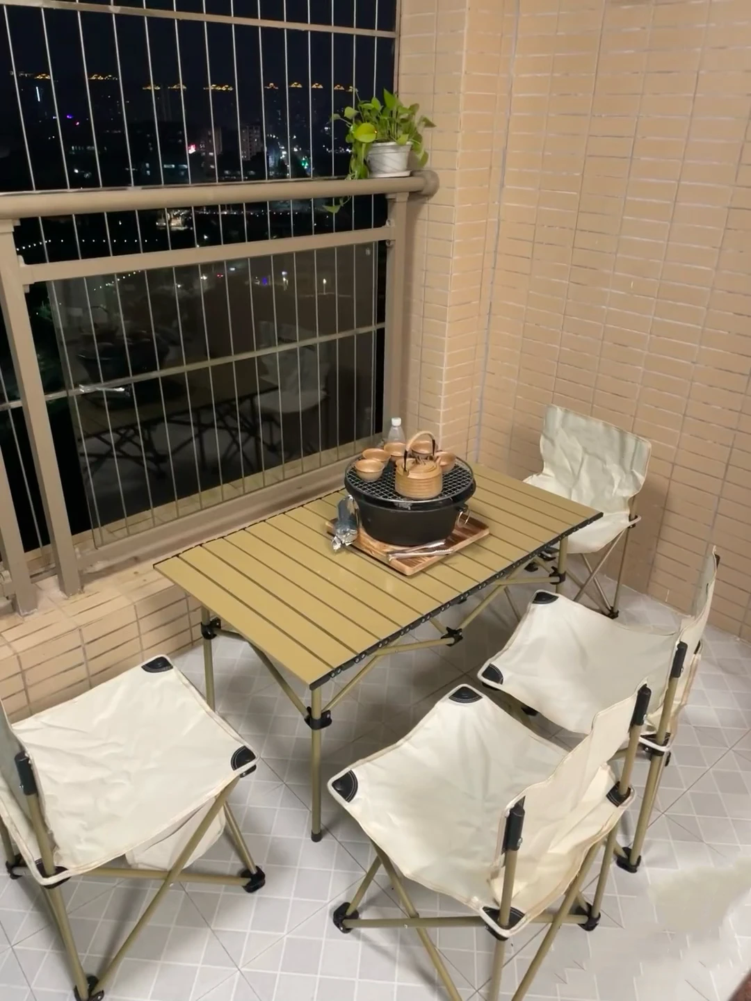 Outdoor Travel Foldable Picnic Table Egg Roll Table Wood Portable ...