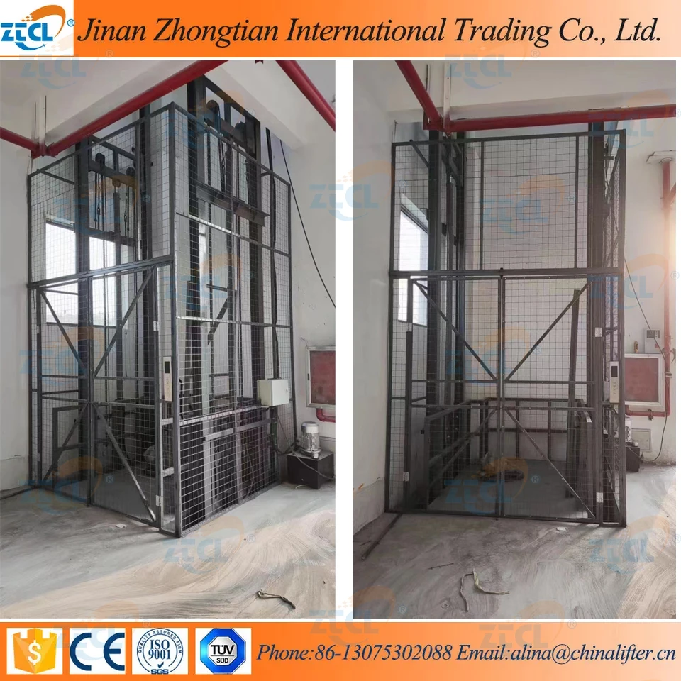 Zhongtian Heavy Duty Hydraulic Warehouse Cargo Lift/guide Rail Elevator ...