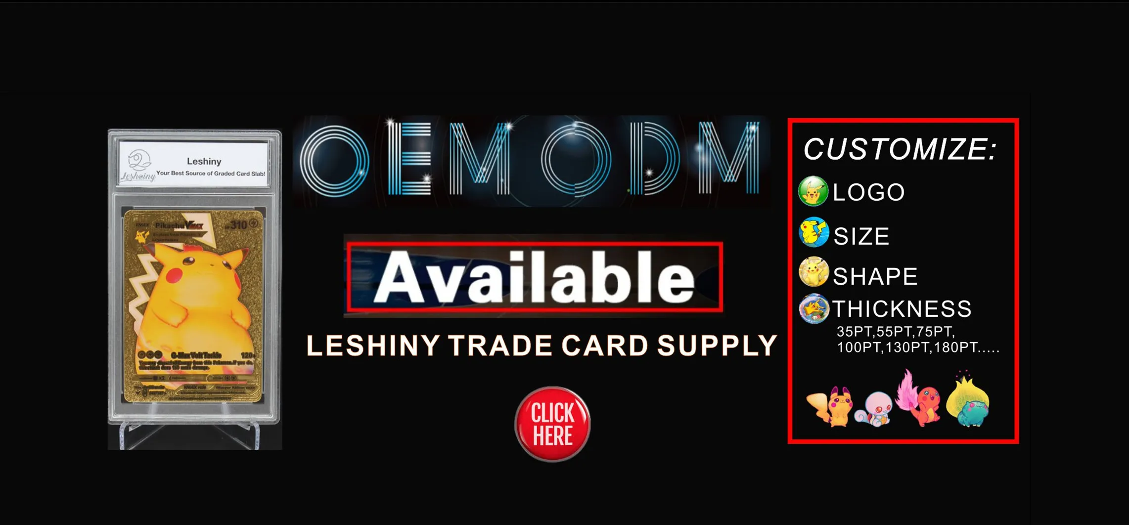 Leshiny Black Acrylic Card Frame Psa Sports Stand Custom Pokemon Graded ...