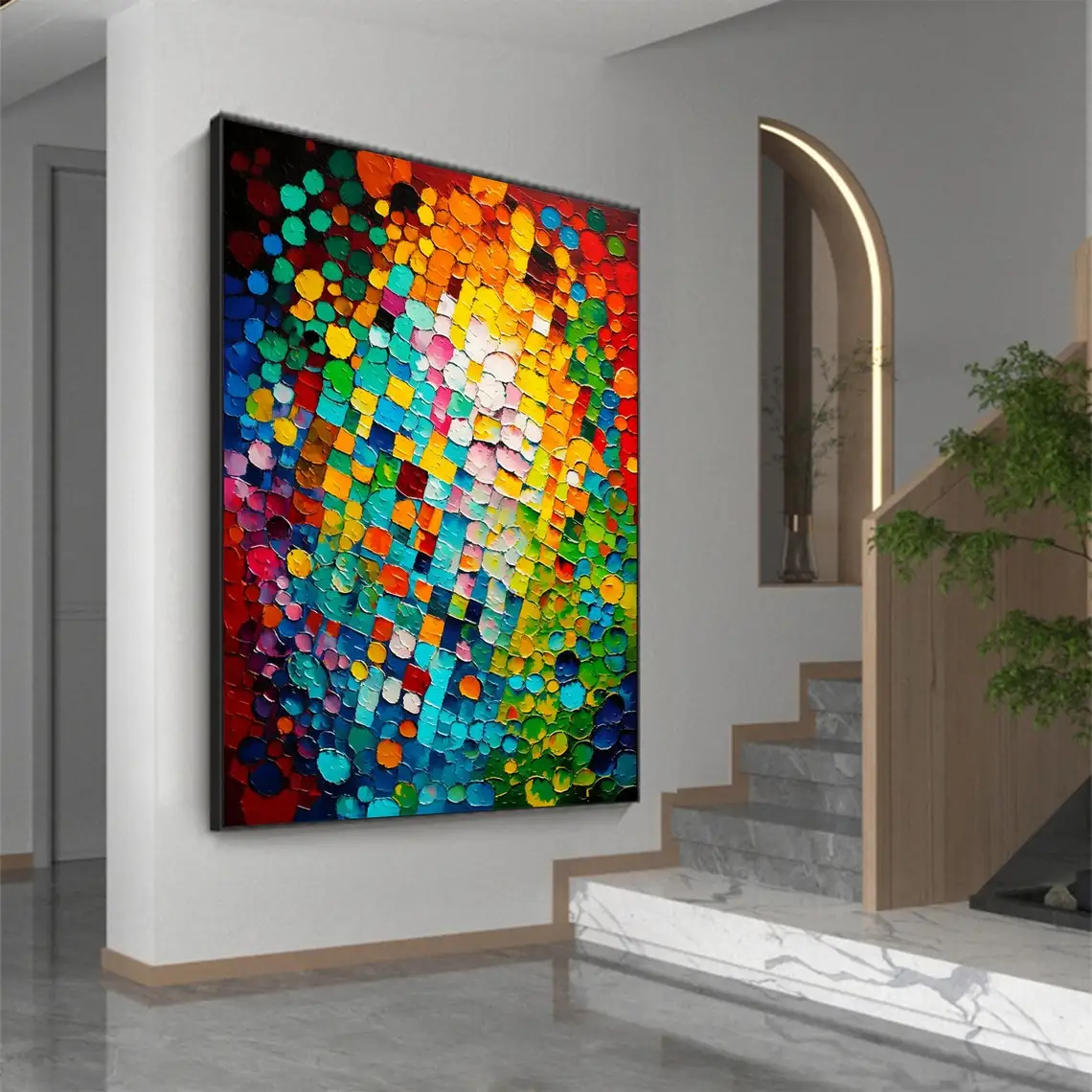Abstract Original Colorful Oil Painting On Canvas Large Concise Art ...
