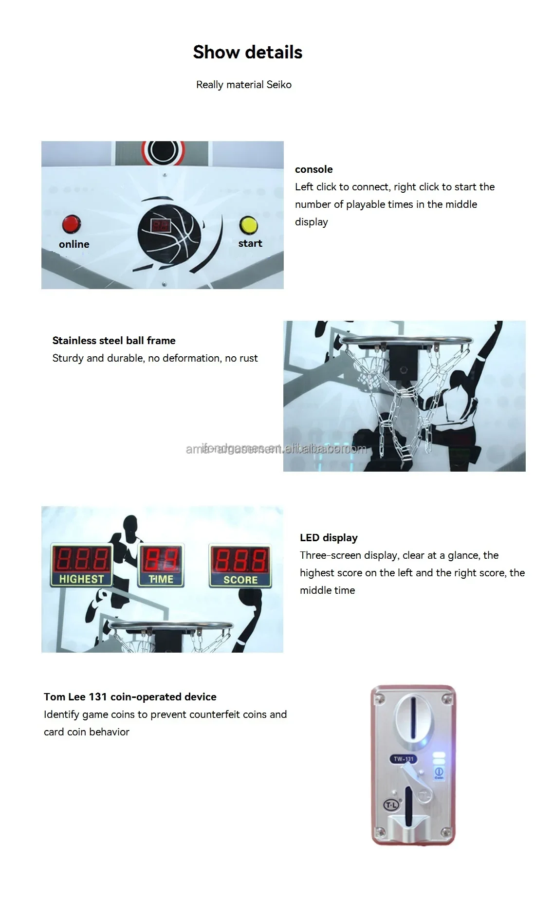 Ifd Dual Basketball Hoop Indoor Arcade Park Commercial Folding Arcade ...