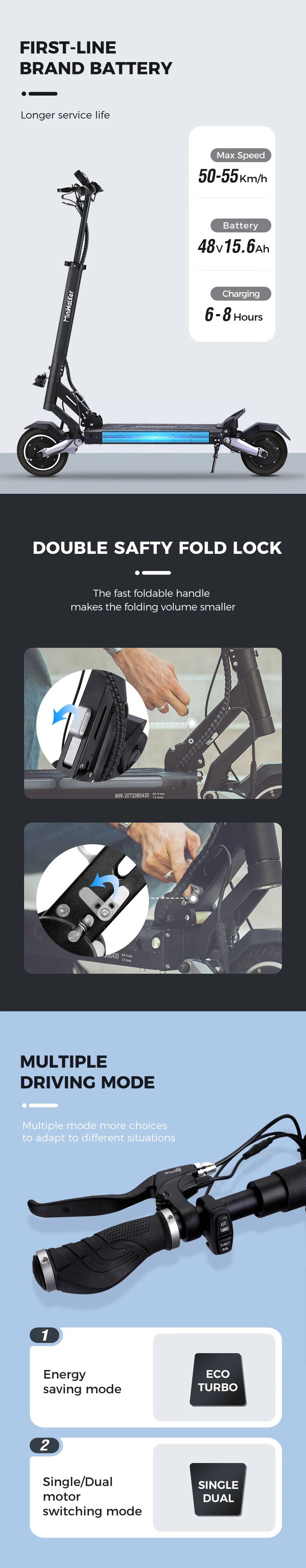 Tiger 8 Tiger 8 Pro 600watt Double Motor Adult Foldable Electric ...