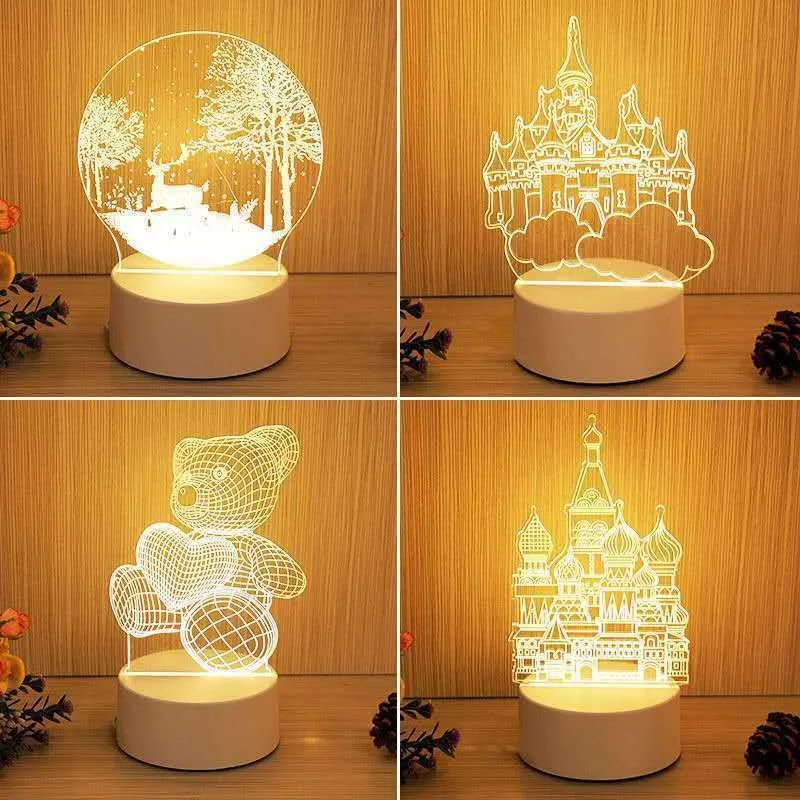 USB LED Night Creative Visualization Lamp - 3D Acrylic