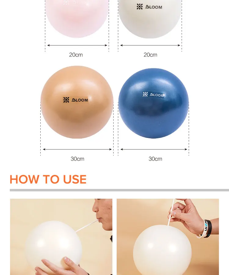 Yoga Exercise Pvc 20cm 30cm Custom Small Mini Pilates Ball With Logo ...