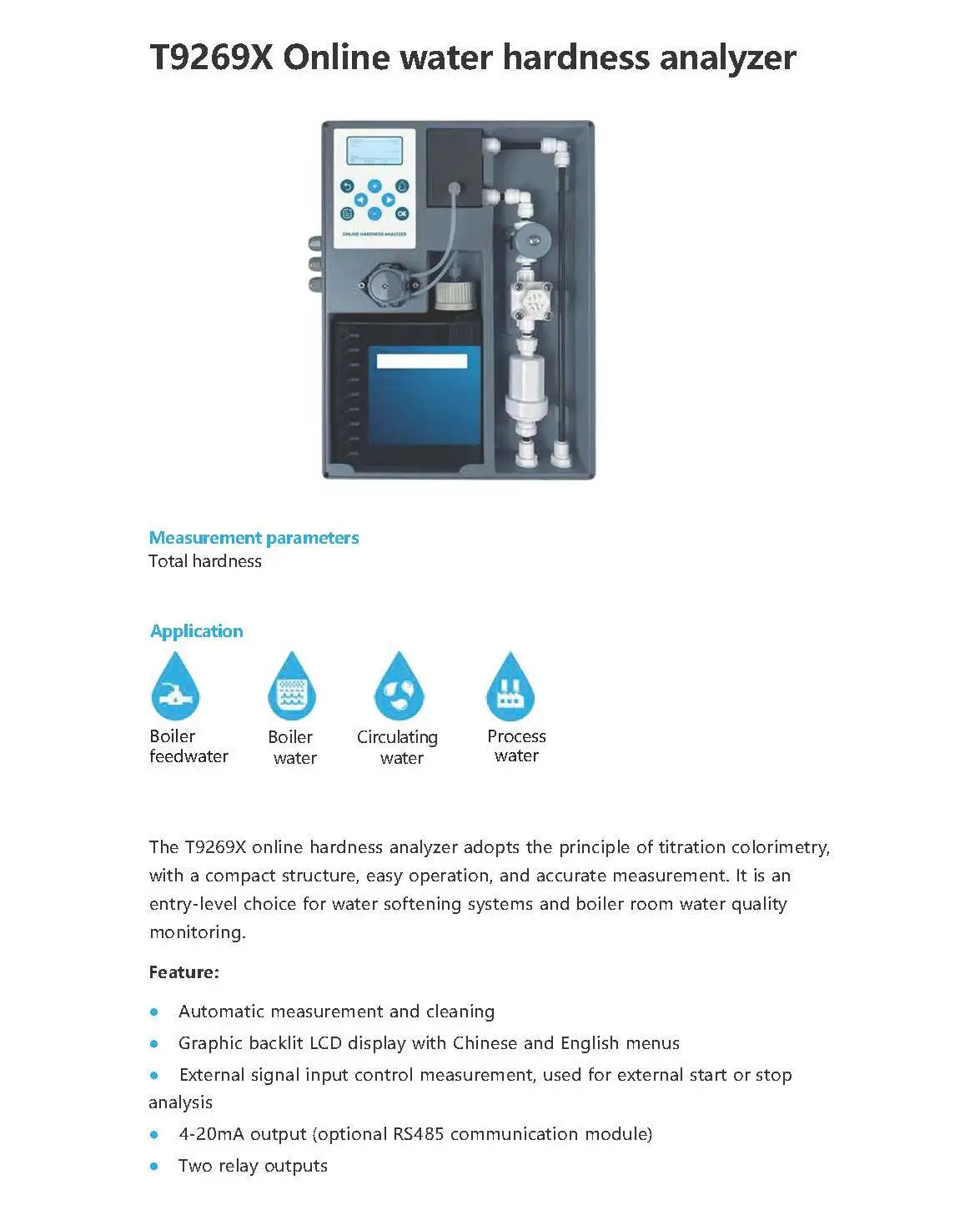 Online Total Water Hardness Analyzer Total Hardness Meter Total ...