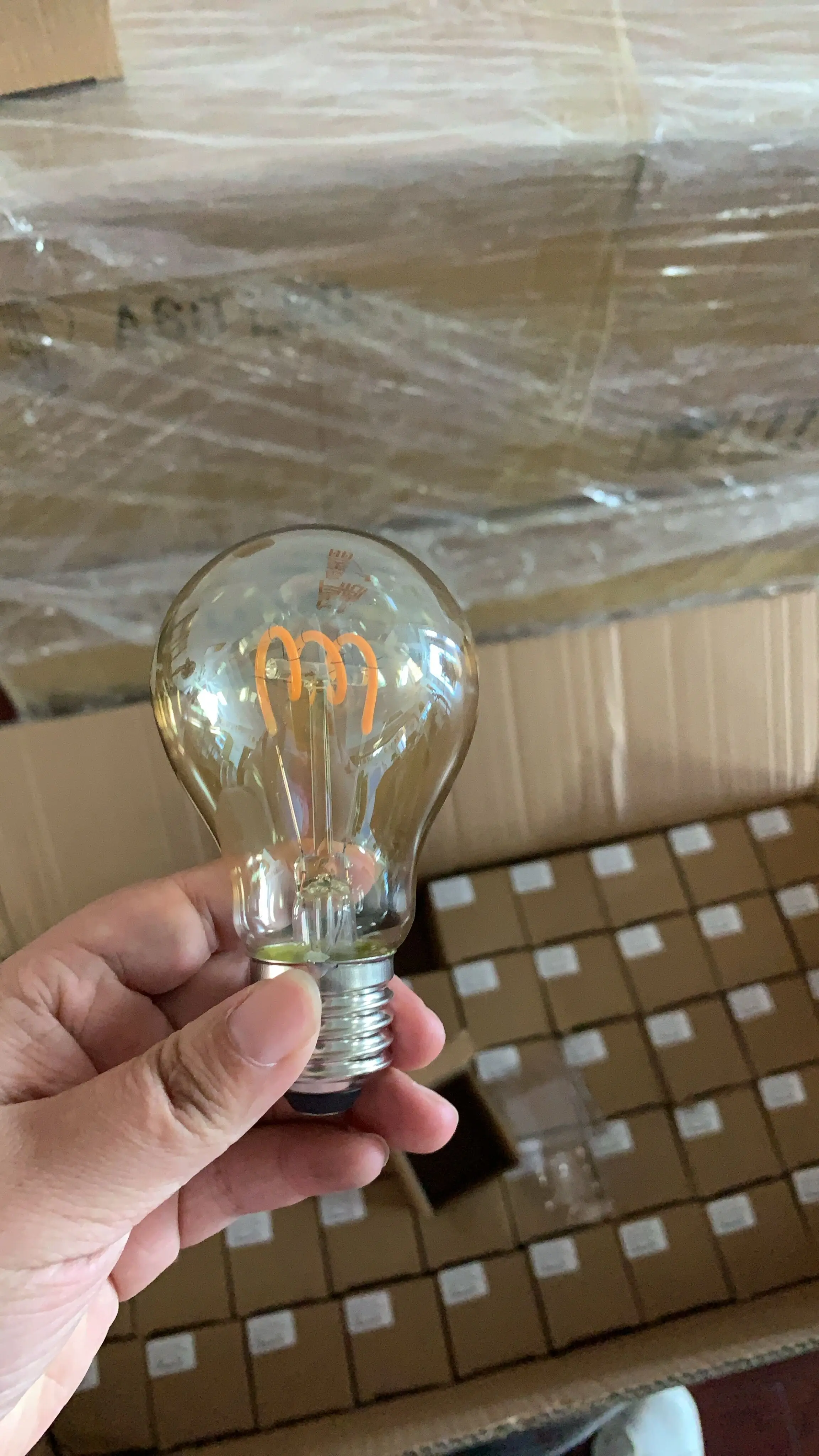 4w A60 Clear Amber Smoke Soft Filament Led Bulb 0-100% Dimmable Indoor ...
