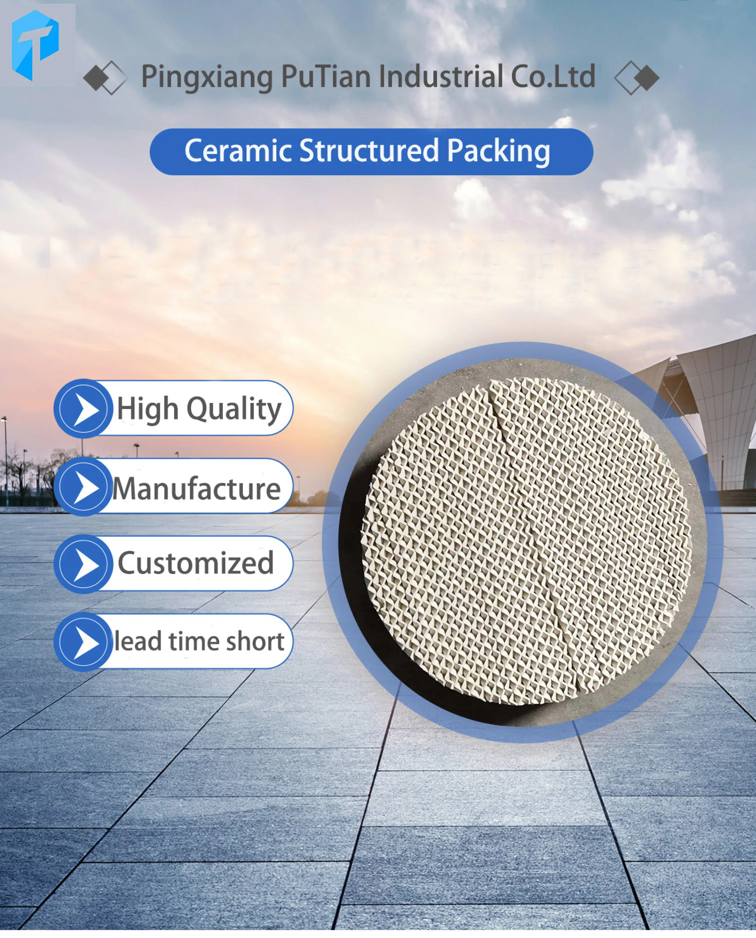 Cooling Tower Corrosion Ceramic Packed Column Structured Packing Column ...