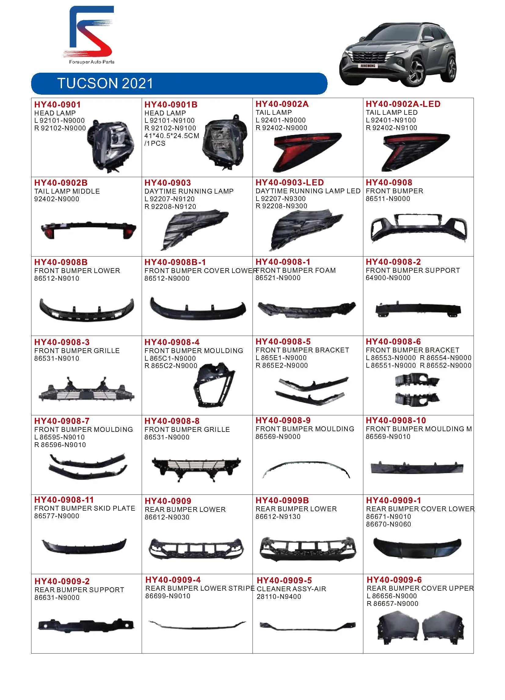 86350-N9100 Front Grille for Hyundai Tucson 2021 Auto Parts