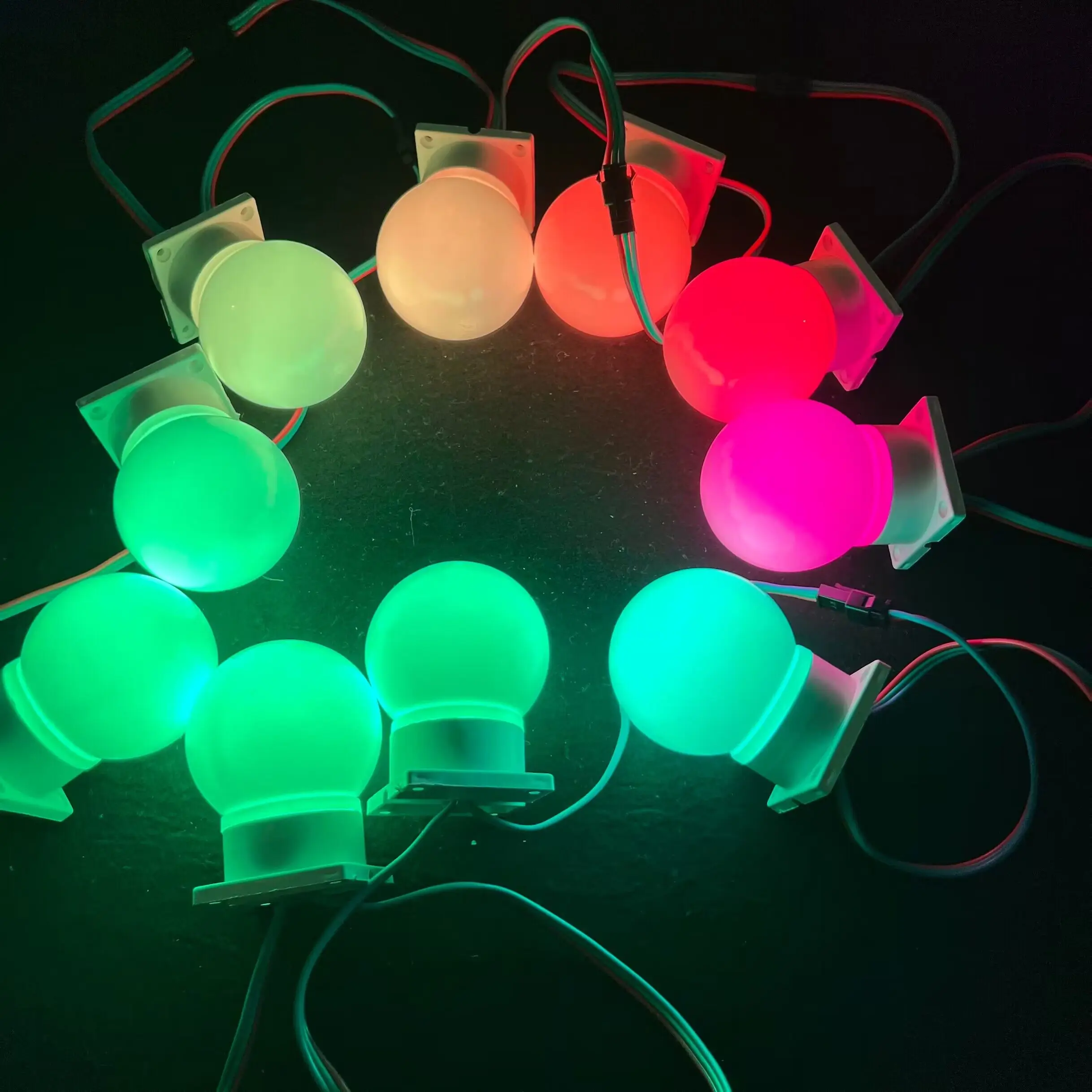 60mm Diameter WS2811 UCS2904 Globe Pixel Light;DC12V 24V;1.44W(6 LEDs ...