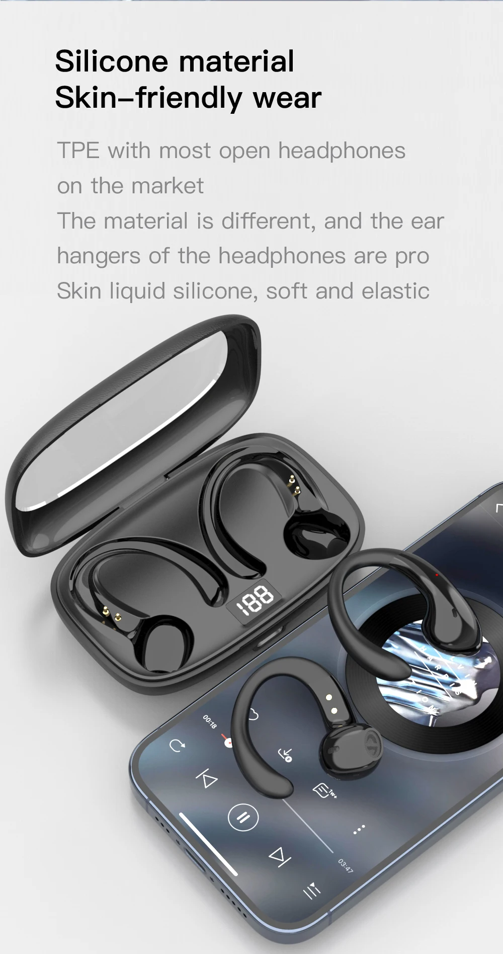 TWS Wireless Headphones - HD Stereo Noise Cancelling Earbuds