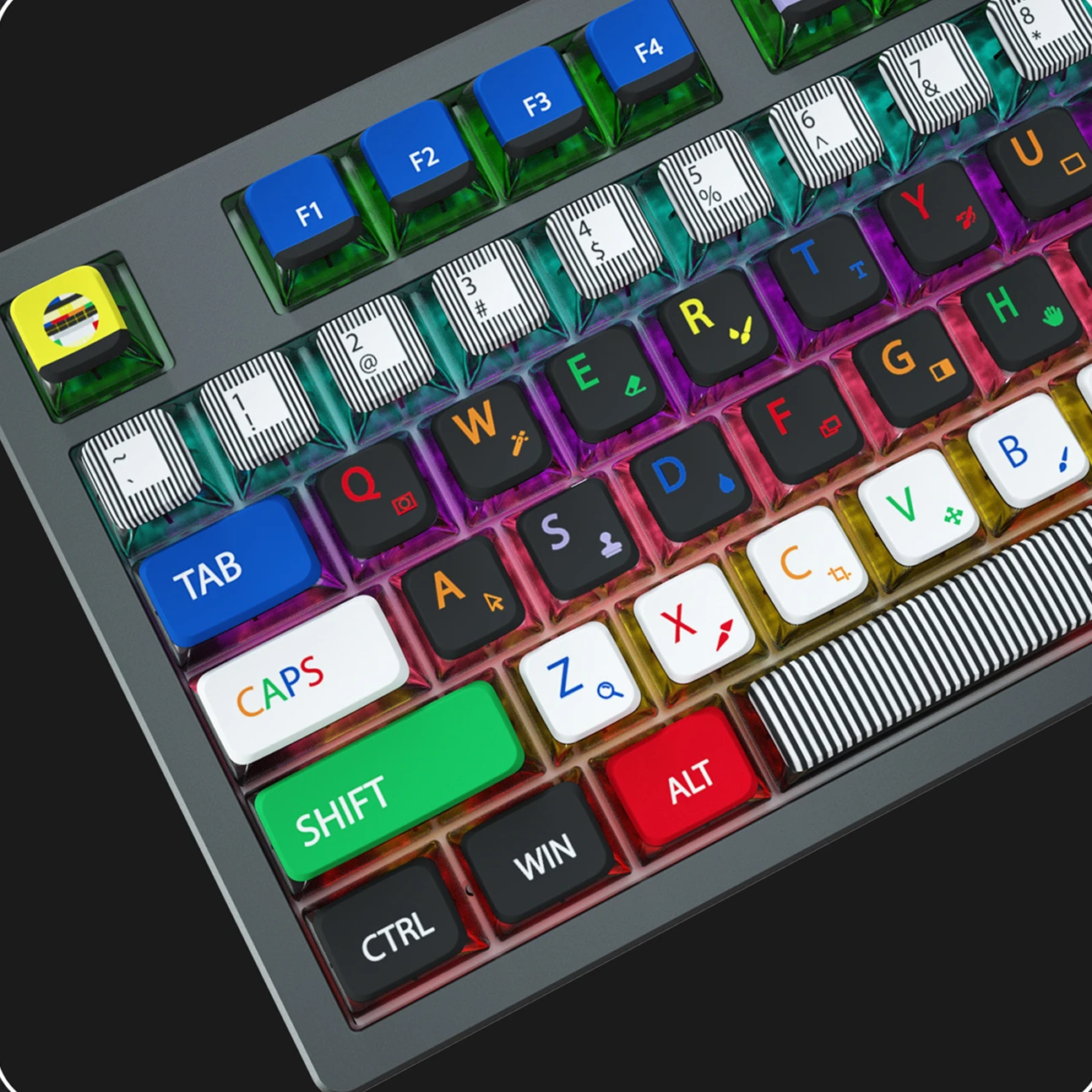HZGAMER No Signal Keycaps, Custom Resin Dye Sublimation Pudding Keycaps ...