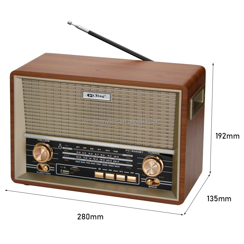 Wooden Old Style Desktop Radio Speaker Wireless Px-2020bt Powerfull ...