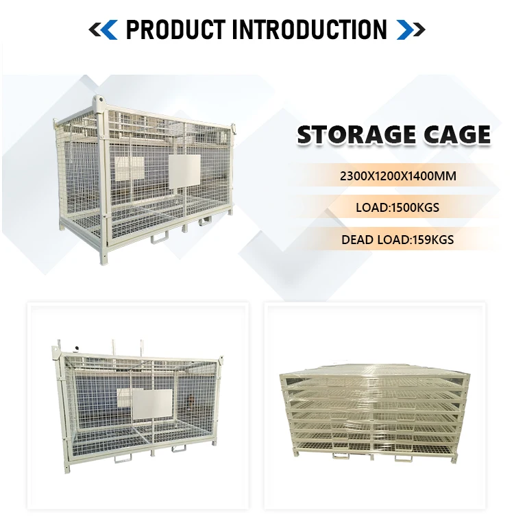 Warehouse Steel Storage Cage Detachable Deign Easier For Transport Bulk ...