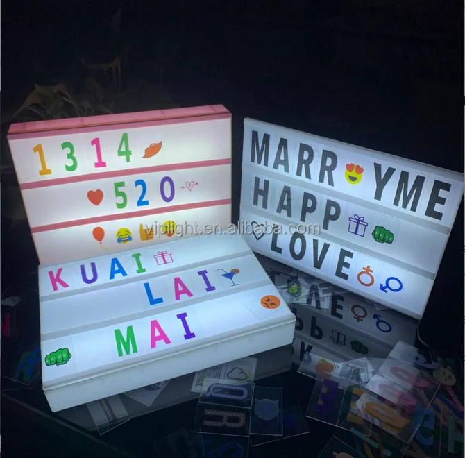 NEON Cinematic Cinema Light up Letter Box Sign Lightbox RGB 7 COLORS ...