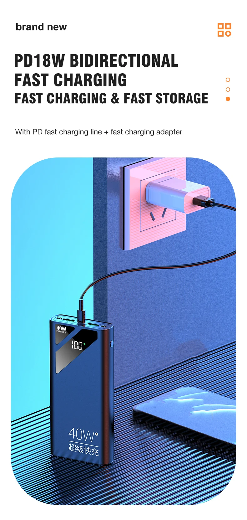 20W PD QC Fast Charging 20000mAh LED Display Power Bank External ...