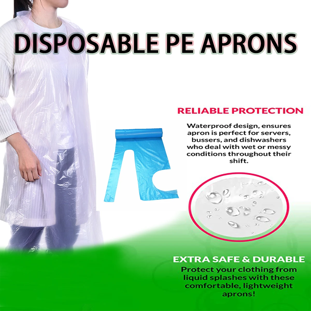 Disposable Apron Restaurant Individual Pack Pocket Sanitary Protective ...
