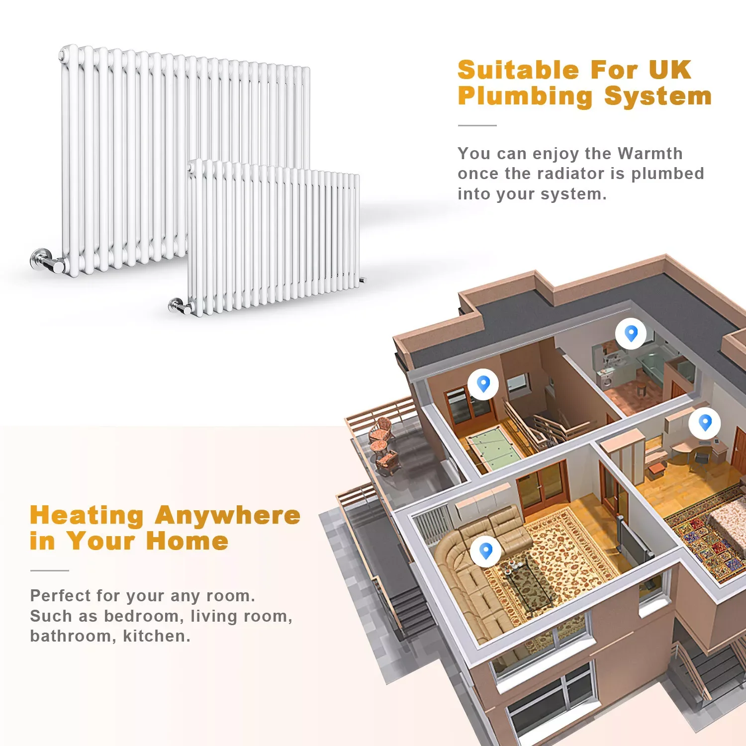 CE Certified Mild Steel 4 Column Heating Radiator for Home Central ...