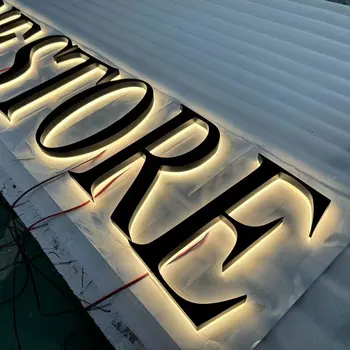 Led Building Sign Lettering With Halo Light Around The Letters - Buy ...