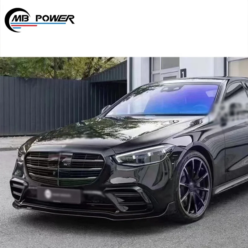 S-class W223 B-style Front Lip For 2021- Dry Carbon Fiber Material S450 ...