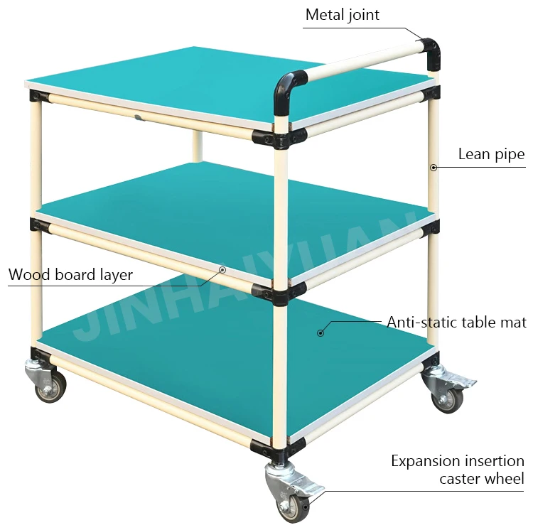 Workshop Anti-static Material Turnover Trolley Lean Composite Tube ...