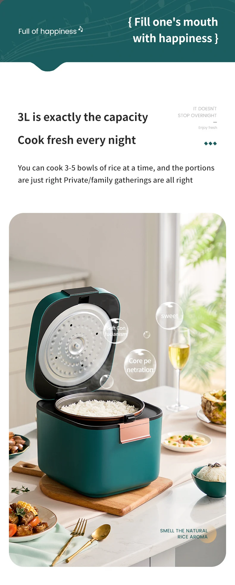 2023 New Design multifunction rice cooker 3l professionnel home touch ...