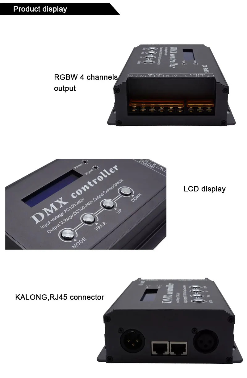 220V High Voltage DMX Controller - 4 Channel RGBW LED Dimming