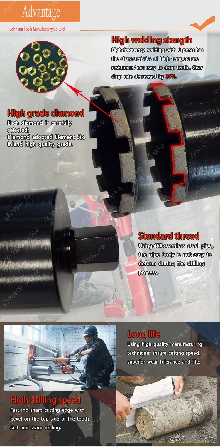 Multi-purpose Diamond Concrete Core Drill Bits for Masonry