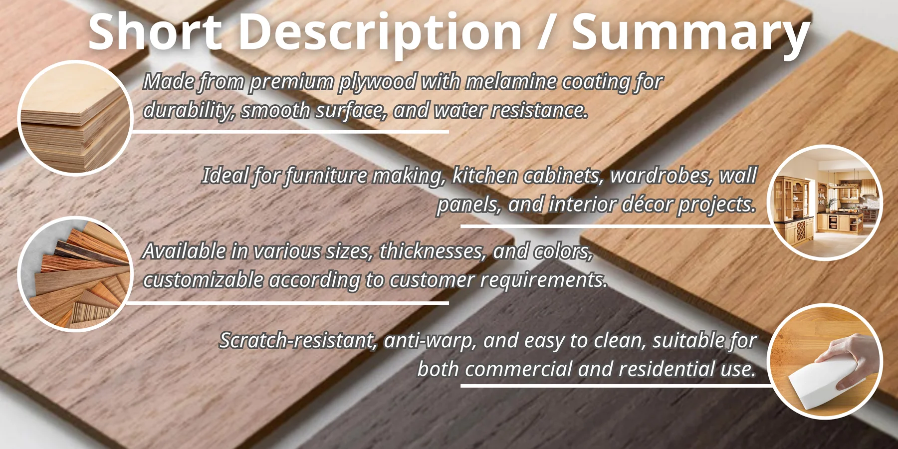 Melamine Plywood Sheet 4x8 18mm for Kitchen Furniture E0 Formaldehyde ...