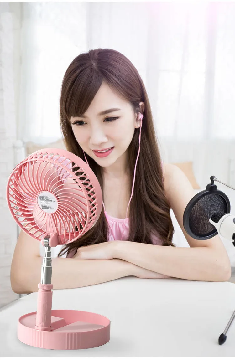 18 Inch Stand Fan Folding Convenience Mini Fan Portable Rechargeable ...