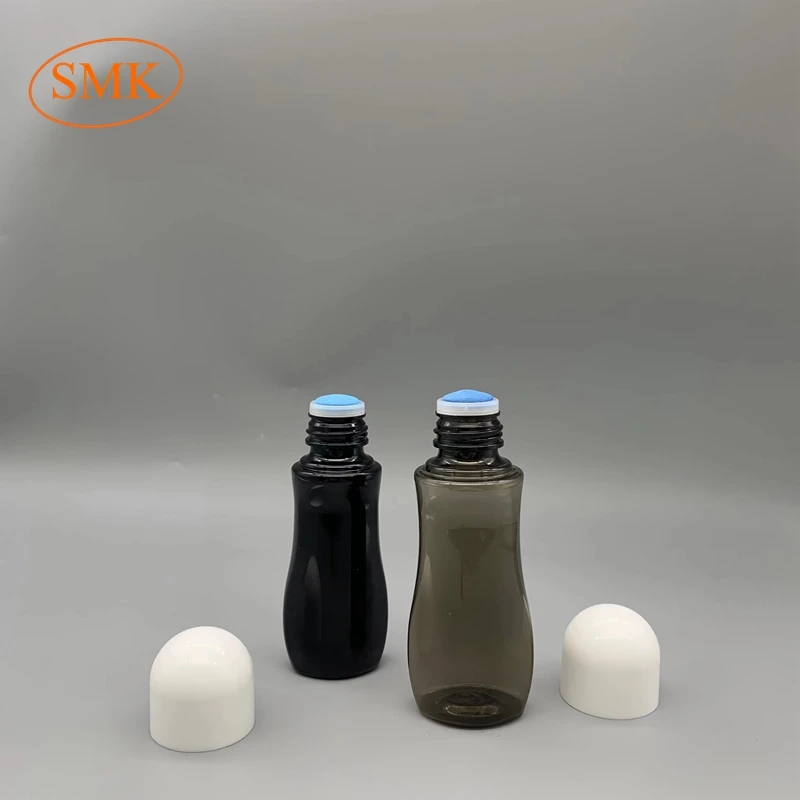 60ml 80ml PET Plastic Liquid Liniment Sponge Top Brush Bottle