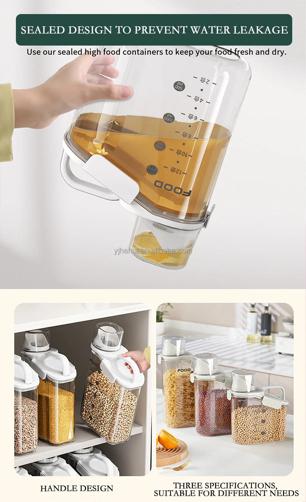 2800/1600ml Plastic Food Storage Containers - Durable & Transparent