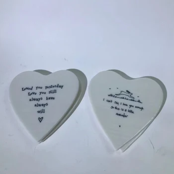 Ceramic Coasters Shaped Like Hearts Marble Grain Creative Waterproof ...
