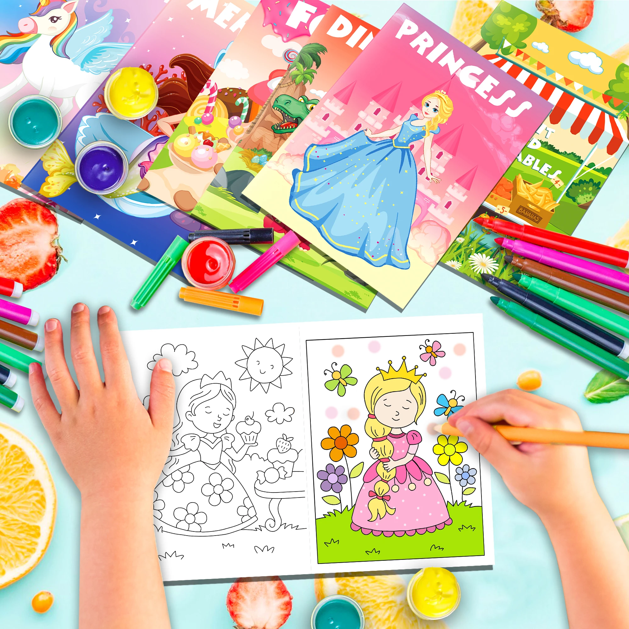 Ty037 Cartoon Character Theme Coloring Books School Activity Fillers ...