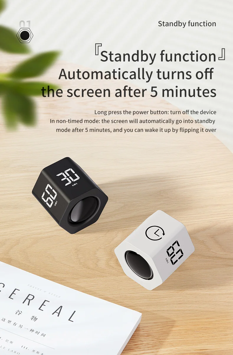 Visual Timer Learning Dedicated Cube Flip Pomodoro Timer