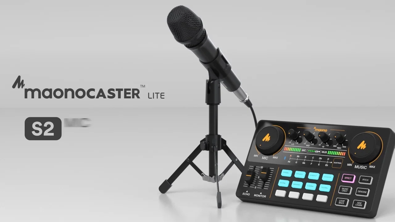 Maono Recording Studio Sound Card Audio Interface Microphone Kit ...