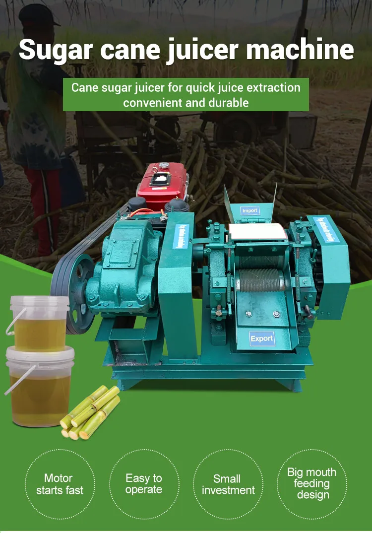 Sugarcane Crusher Sugar Cane Press Juice Extractor Mill Juicer Diesel ...
