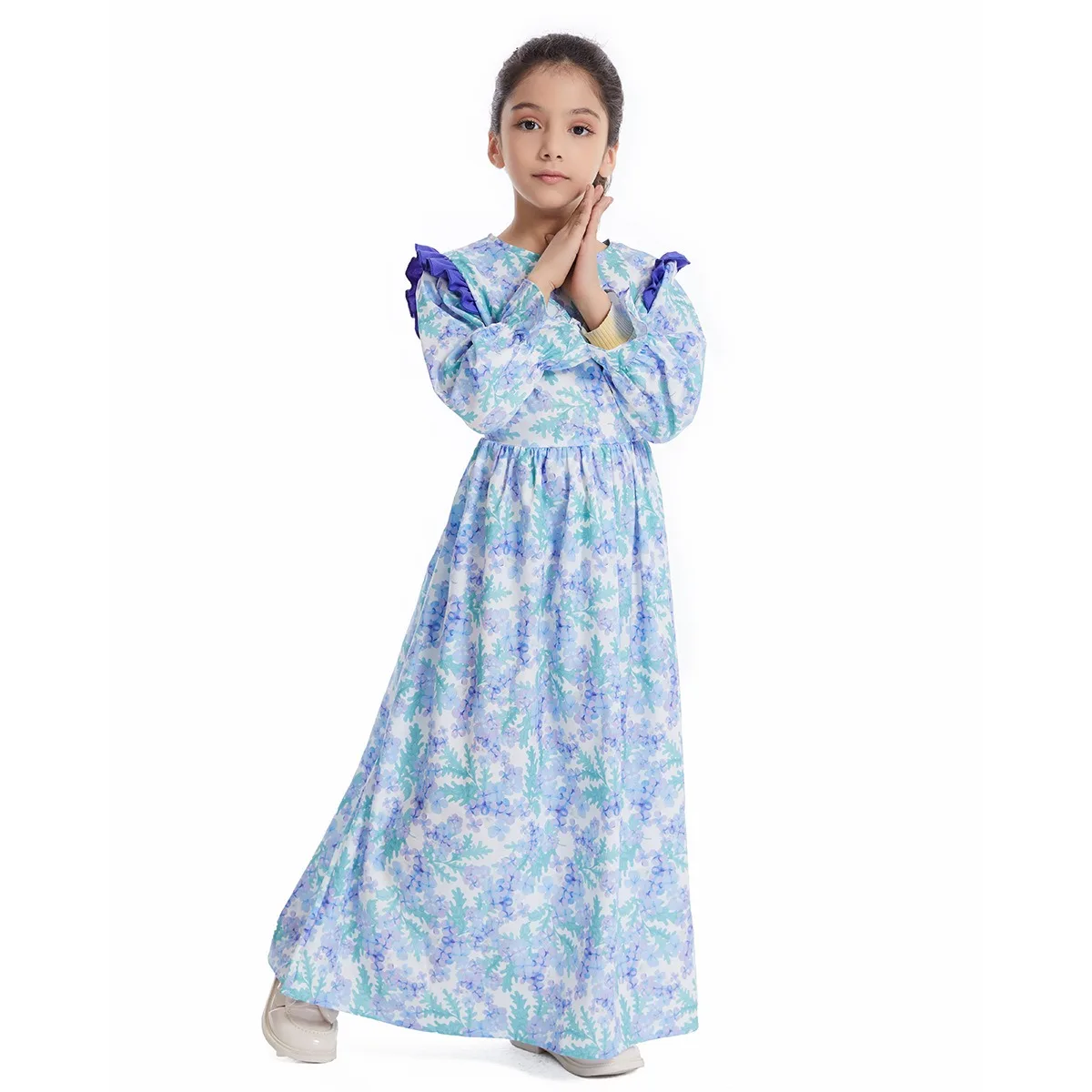 Modest Little Girls Kids Floral Eid Summer Dress Muslim Children ...