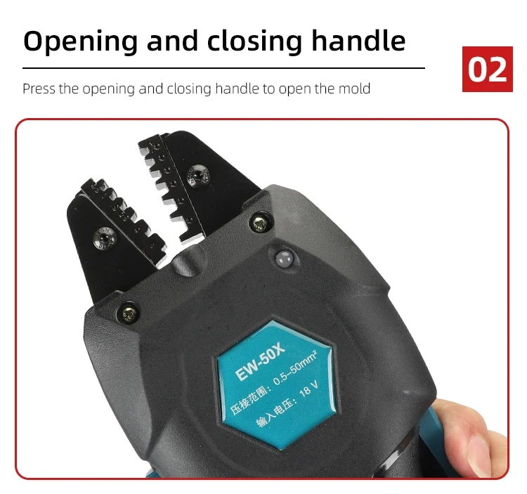 EW-50X Electrical Cordless Wire Crimper - Reliable Cold Crimping Tool