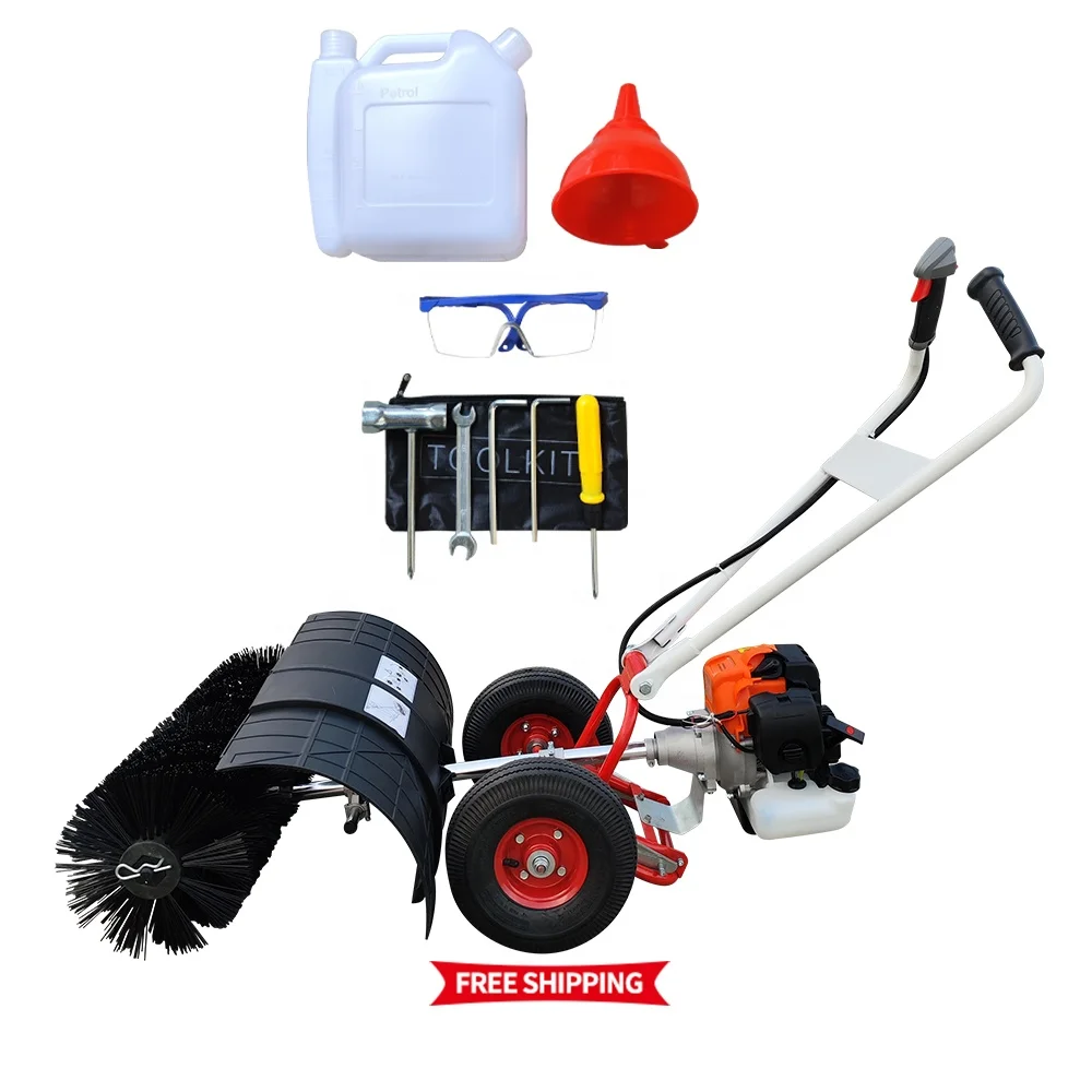 Two stroke lawn sweeper portable gasoline power football field tennis ...