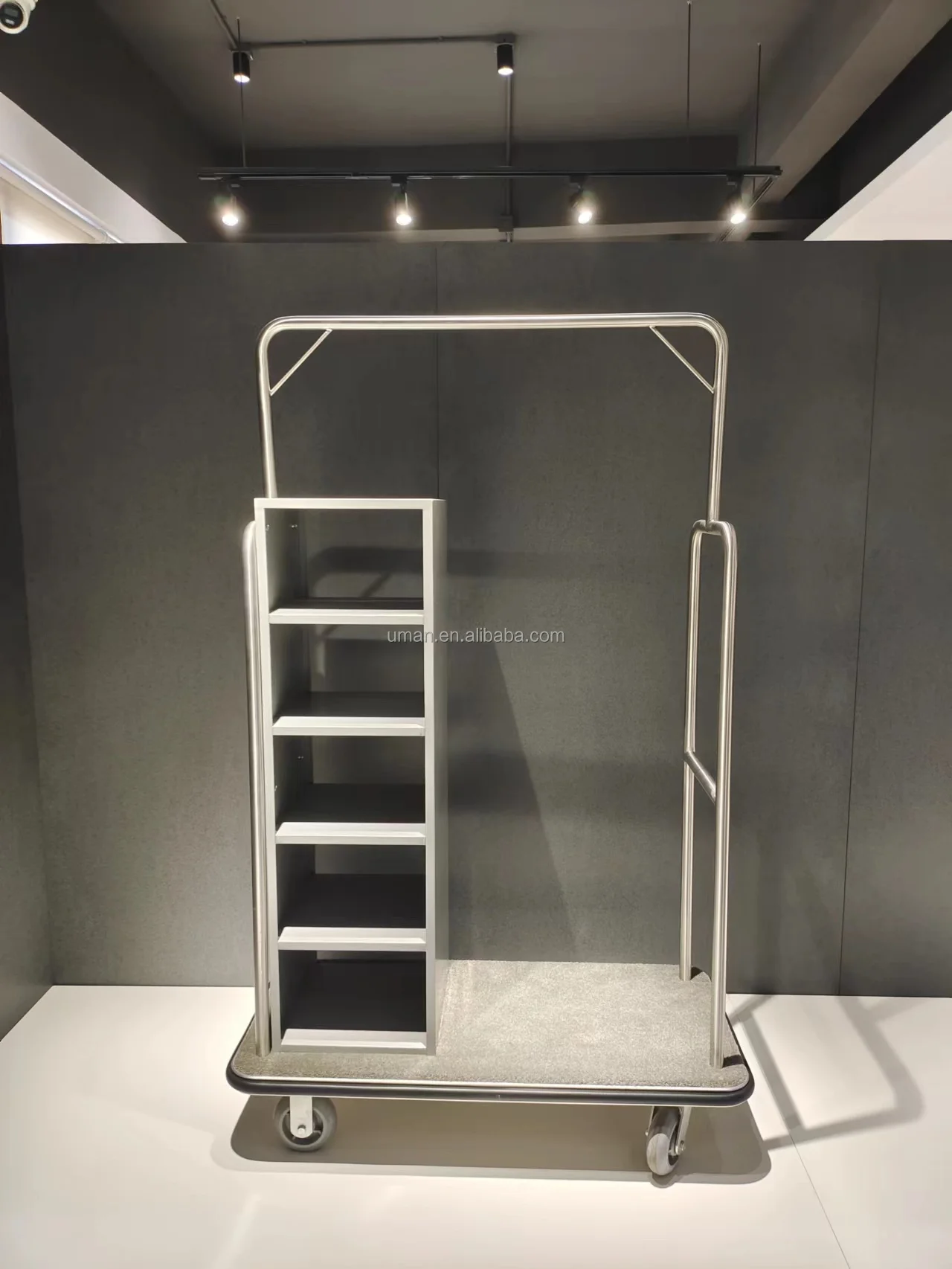 Hotel Valet Linen Trolley - Premium Stainless Steel Cart